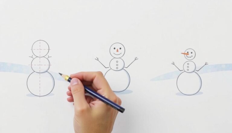 Easy Steps to Draw a Snowman for Beginners